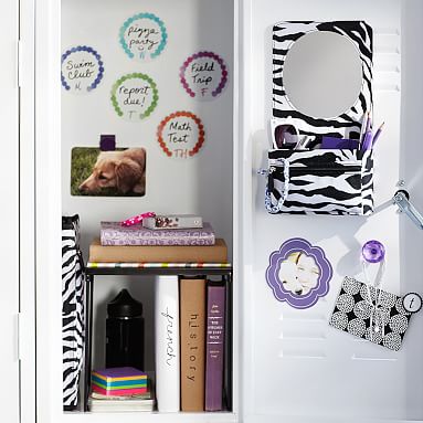 Black Zebra Locker Mirror With Removable Pouch | Locker Decoration ...