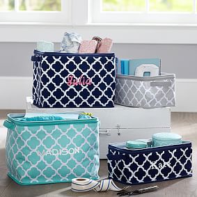 Girls Store-It Canvas Bin Collection - Clover - Sale | Pottery Barn Teen