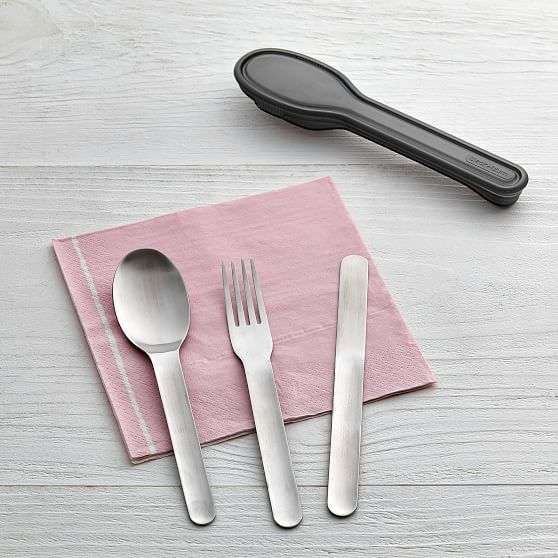 Black + Blum Silver & Gray Cutlery Set + Case | Lunch Container ...