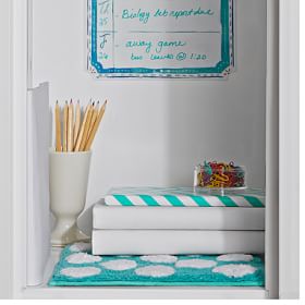 Teal Dottie Locker Rug | Locker Decoration | Pottery Barn Teen
