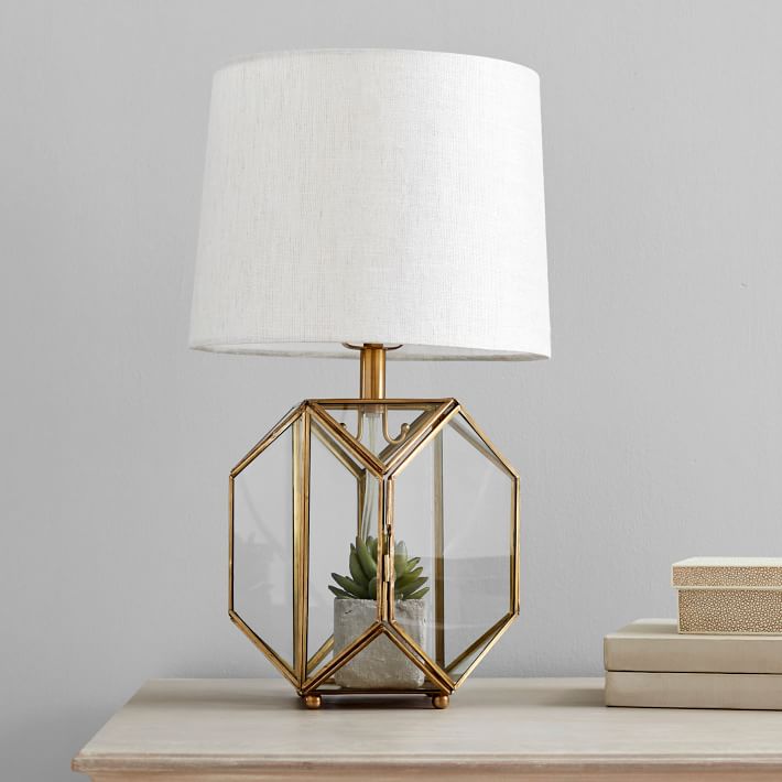 Metal and Glass Display Table Lamp | Pottery Barn Teen