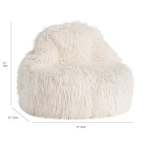 Ivory Furlicious Faux-Fur Leanback Lounge Chair | Pottery Barn Teen
