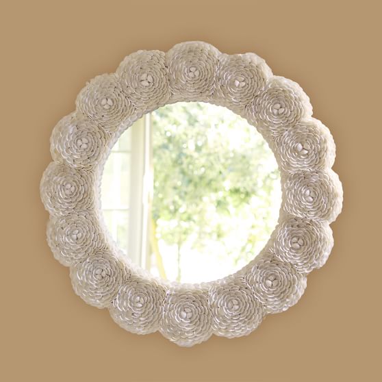 Shell Rosette Decorative Mirror | Pottery Barn Teen