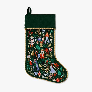 Rifle Paper Co. Nutcracker Embroidered Stocking | Pottery Barn Teen