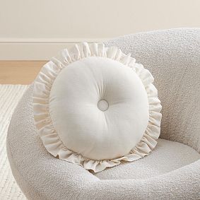 Ruffle Round Pillow | Pottery Barn Teen