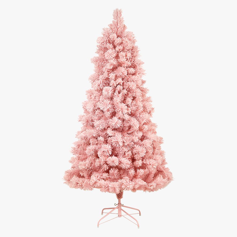 Pink Flocked Christmas Tree (7 Ft.) | Pottery Barn Teen