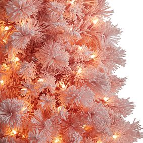 Pink Flocked Christmas Tree (7 Ft.) | Pottery Barn Teen