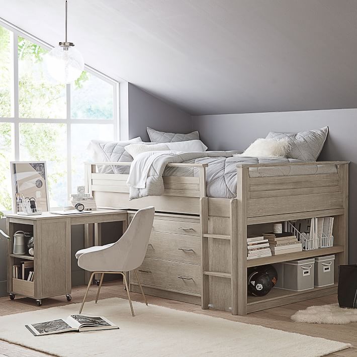 Low study loft bed full size store