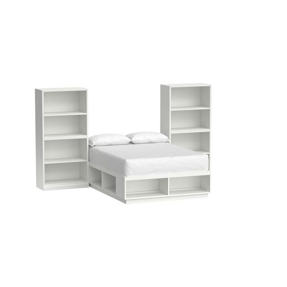 Stack Me Up Platform Storage Bed & Cubby Bookcase Tower Set | Pottery ...