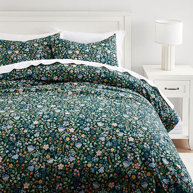 Rifle Paper Co. Bramble Fields Evergreen Duvet Cover | Pottery Barn Teen