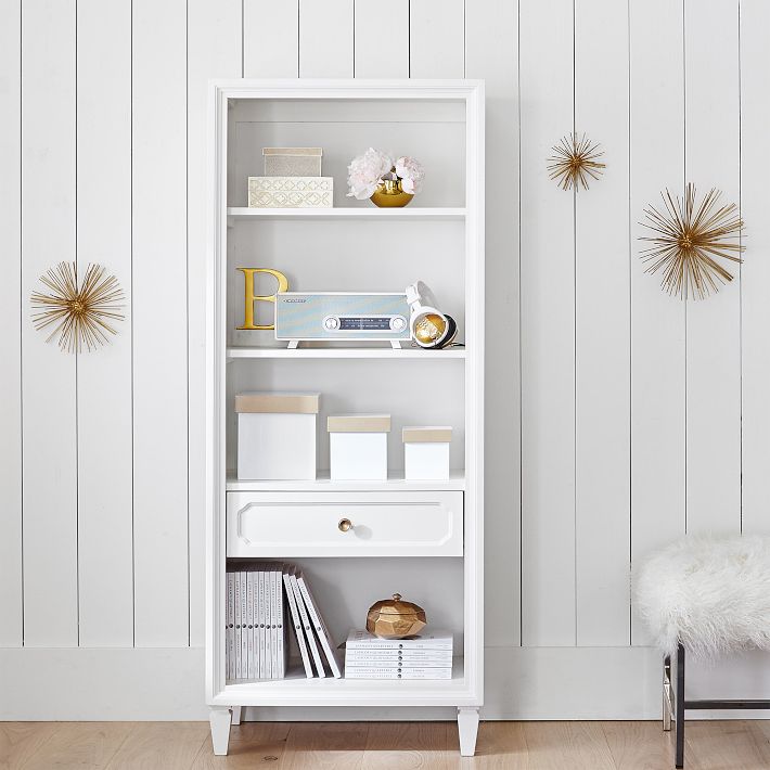 Pottery barn white bookcase store