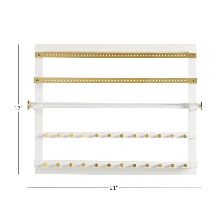 Gold wall jewelry organizer store
