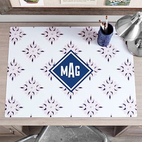 Preppy Tile Personalized Desk Mat | Dorm Desk Decor | Pottery Barn Teen