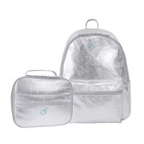 Colby Metallic Silver Backpack & Cold Pack Lunch Box Bundle, Set of 2 ...