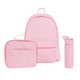 Colby Roller Rabbit Pink Hearts Backpack & Cold Pack Lunch Bundle, Set ...
