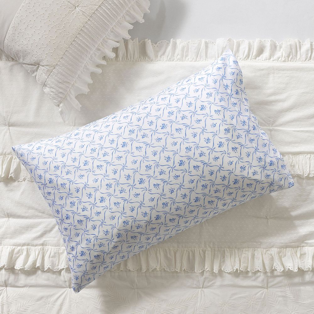 LoveShackFancy Floral Trellis Silky Pillowcase | Pottery Barn Teen