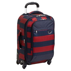 Getaway Red & Navy Rugby Carry-On Suitcase | Teen Luggage | Pottery ...