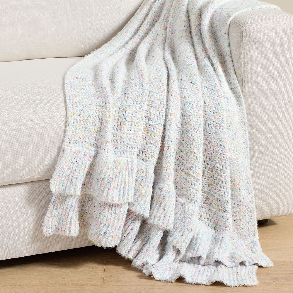 Speckle Ruffle Throw—Ultra-Soft & Cozy | Pottery Barn Teen