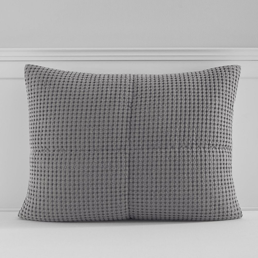Waffle Jersey Back Gray Standard Sham | Pottery Barn Teen