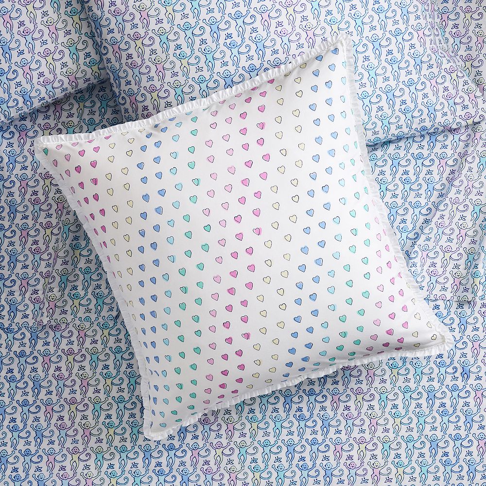 Roller Rabbit Disco Hearts Euro Pillow Cover | Pottery Barn Teen