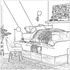 Messy Bedroom Coloring Pages