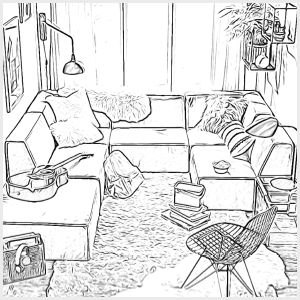 teen bedroom coloring pages