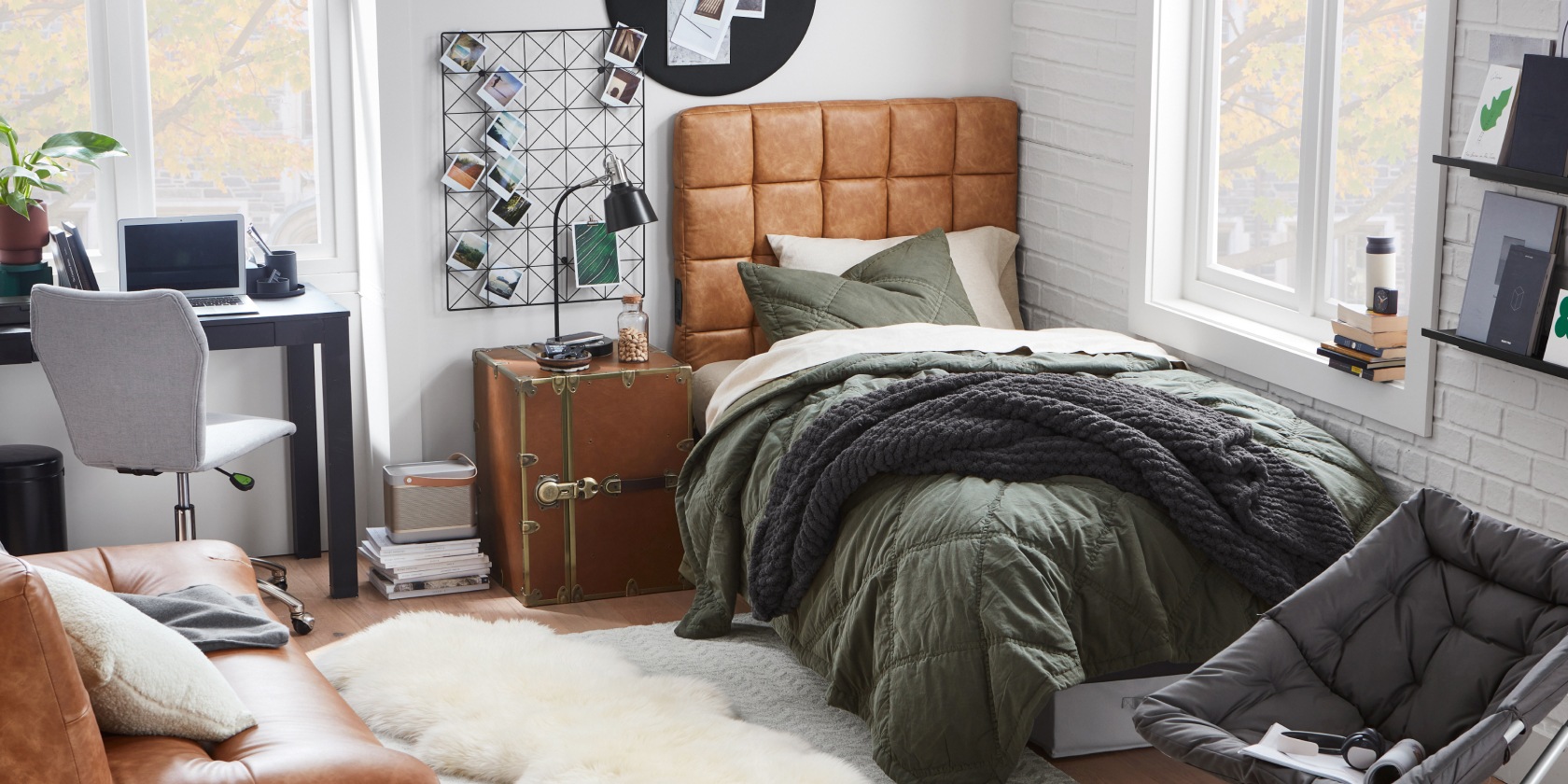 Warm & Earthy Dorm Room | Pottery Barn Teen