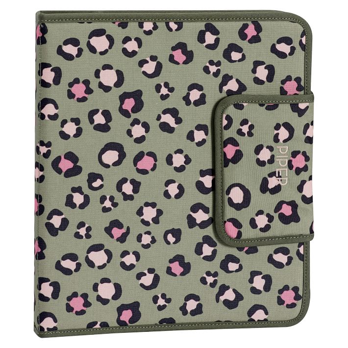 Olive Leopard Binder For School | Pottery Barn Teen
