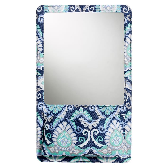 Navy Deco Medallion Locker Mirror & Pocket Organizer | Locker ...
