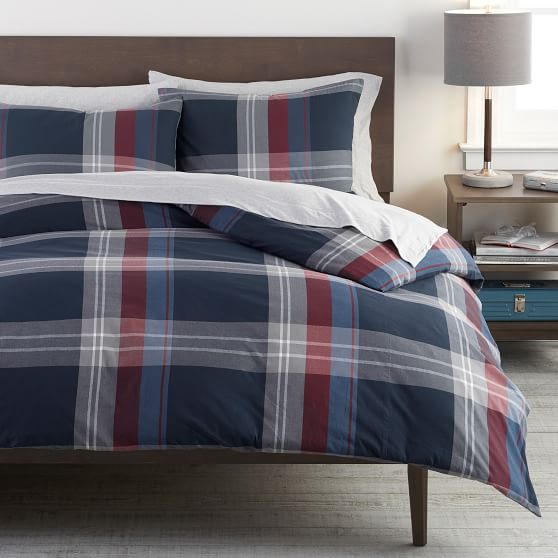 Navy Plaid Bedding | Pottery Barn Teen