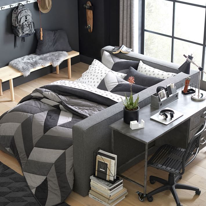 Cushy Lounge Platform Corner Upholstered Bed | Teen Bed | Pottery Barn Teen