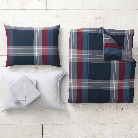 Navy Plaid Bedding | Pottery Barn Teen