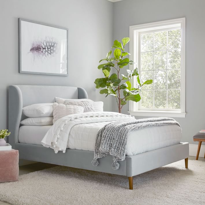 Wren Wingback Upholstered Bed | Pottery Barn Teen