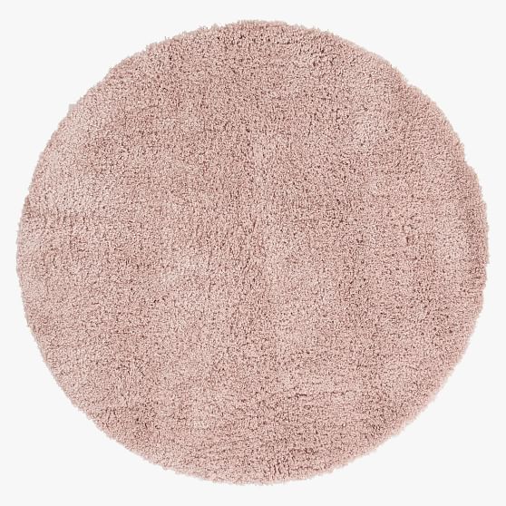 Blush Performance Round Luxe Shag Rug | Teen Rug | Pottery Barn Teen