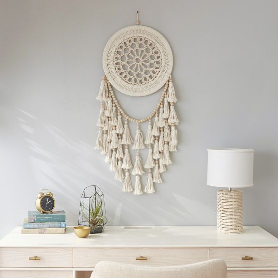 Tassel Wood Beaded Wall Hanging | Pottery Barn Teen