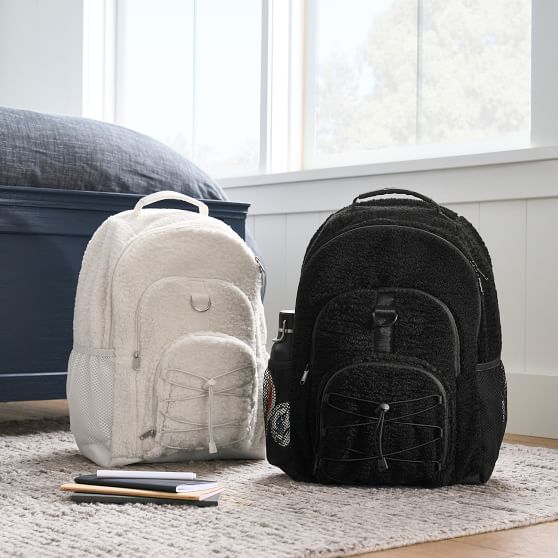 Gear-Up Solid Cozy Black Sherpa Backpack | Pottery Barn Teen