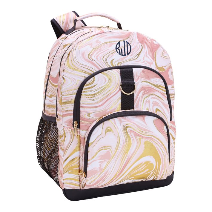 Gear-Up Marble Blush Gold Backpacks | Pottery Barn Teen