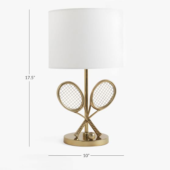 Gold Tennis Racket Table Lamp | Pottery Barn Teen