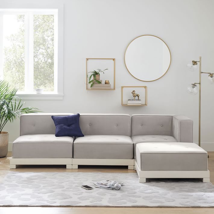 Cushy Piped Trim Super Sectional Set | Pottery Barn Teen