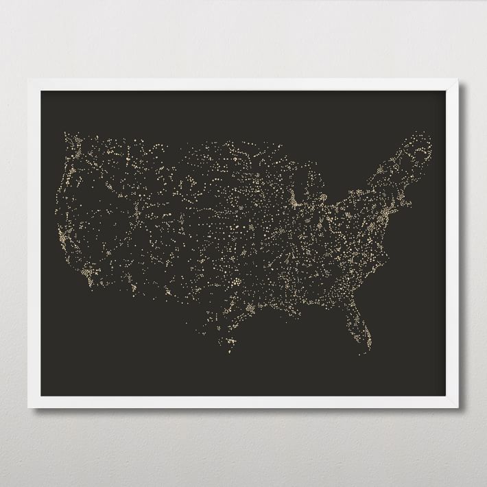 Minted® USA Night Sky Map Framed Art by Jessie Steury | Pottery Barn Teen