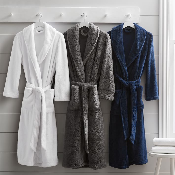 Classic Long Robe - Charcoal | Pottery Barn Teen
