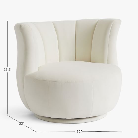 Monique Lhuillier Tulip Chair, Performance Everyday Velvet Ivory ...