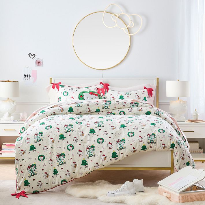 Hello Kitty® Organic Holiday Duvet | Pottery Barn Teen