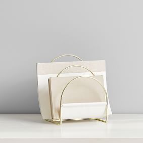 Vegan Leather and Gold Magazine Holder | Pottery Barn Teen