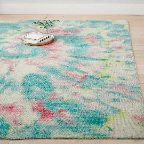 Tie-Dye Swirl Performance Rug | Pottery Barn Teen