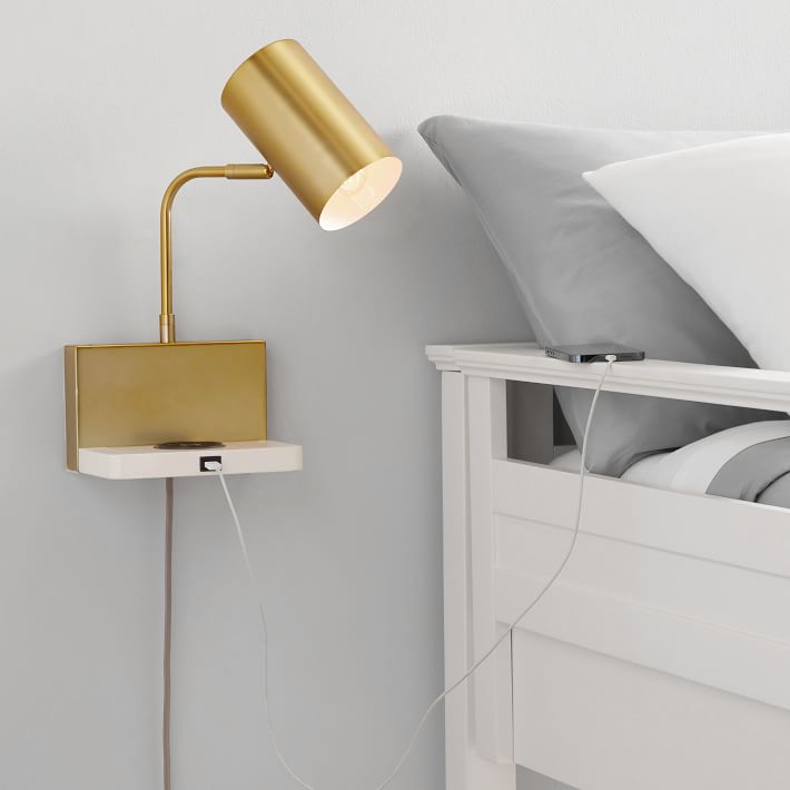 Sconce With Wireless Charging Ledge And USB | Pottery Barn Teen