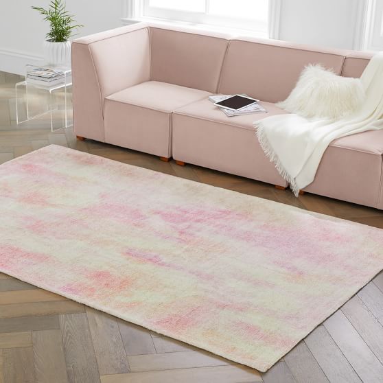 Iris Washable Rug - Blush Multi | Pottery Barn Teen