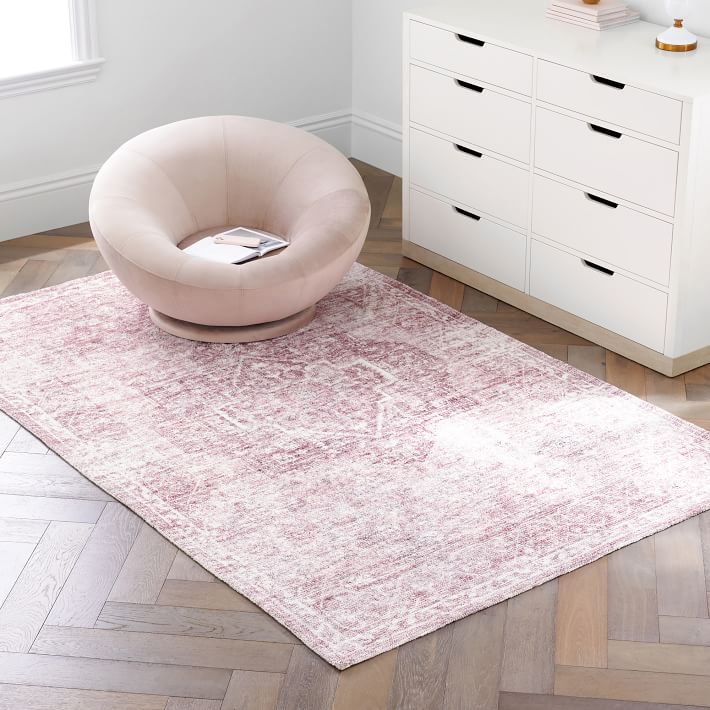 Aubrey Washable Rug - Blush | Pottery Barn Teen
