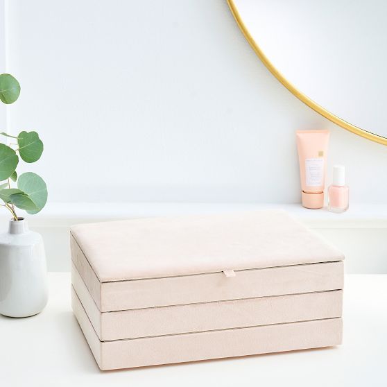 Velvet Blush Stacking Jewelry Box | Pottery Barn Teen