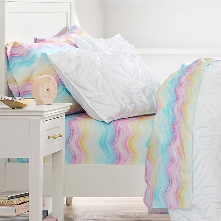 Watercolor Waves Organic Sheet Set | Pottery Barn Teen